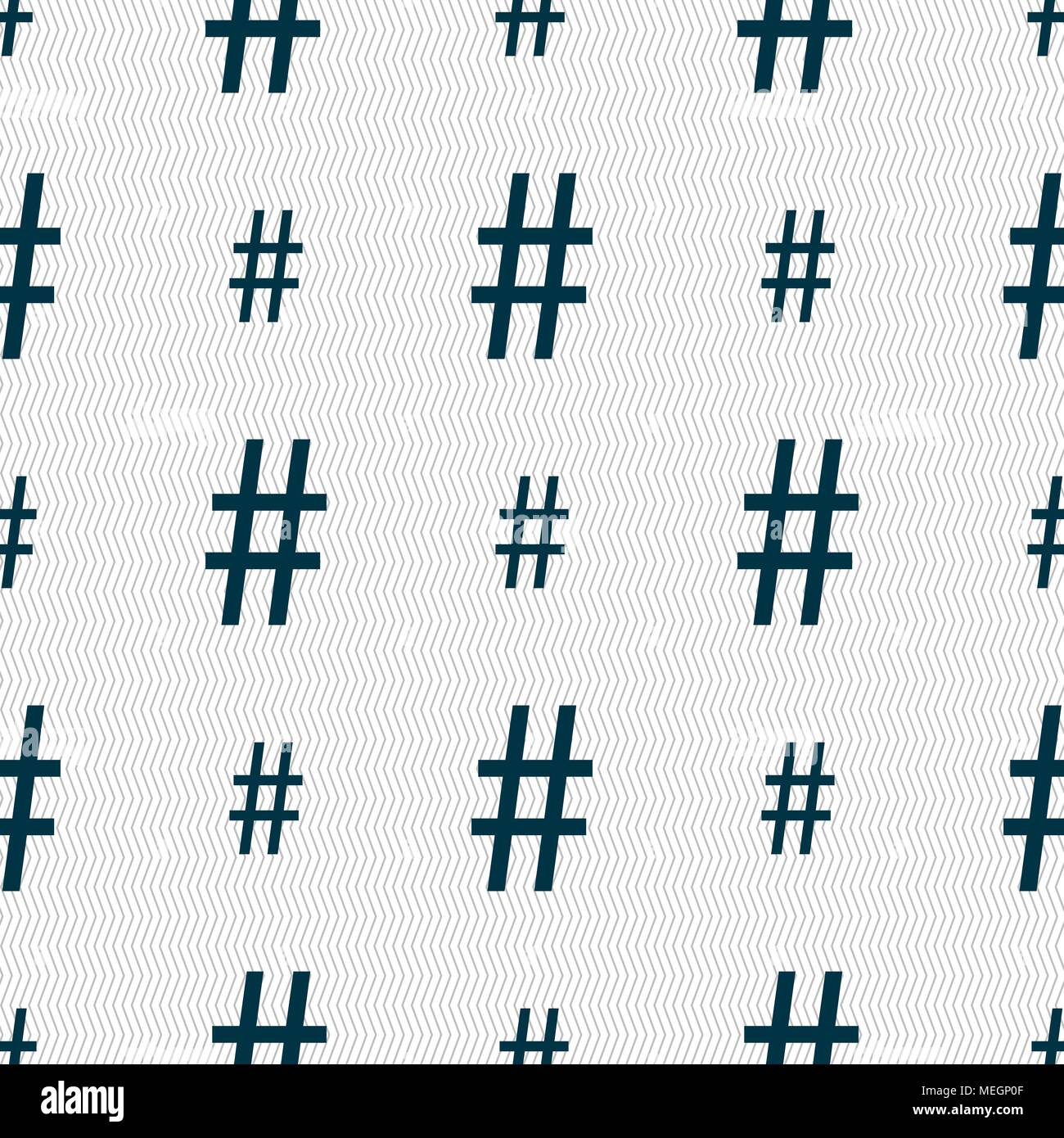 hash tag icon. Seamless abstract background with geometric shapes ...