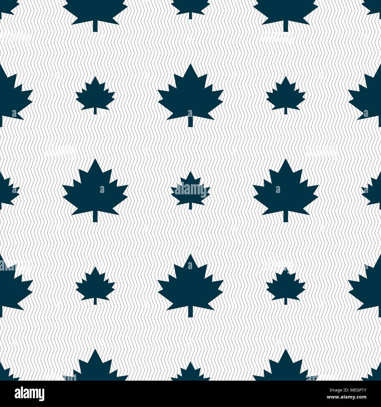 Maple leaf icon. Seamless abstract background with geometric shapes ...