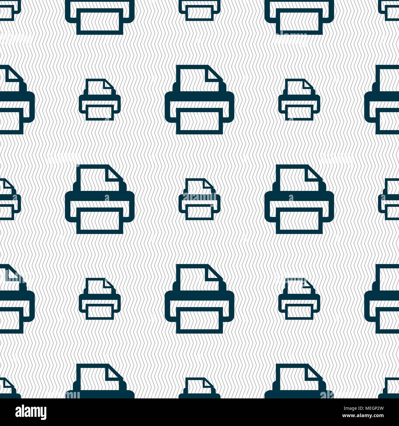 Print sign icon. Printing symbol. Seamless abstract background with ...