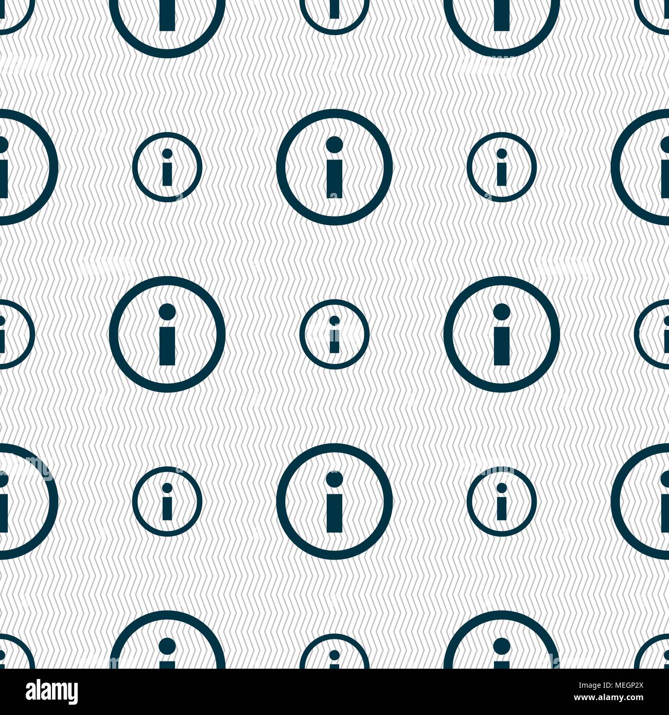 Information sign icon. Info speech bubble symbol. Seamless abstract ...