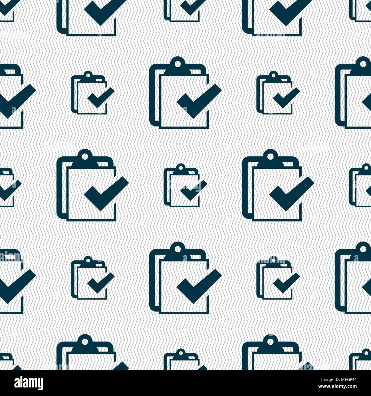 Edit document sign icon. Seamless abstract background with geometric ...