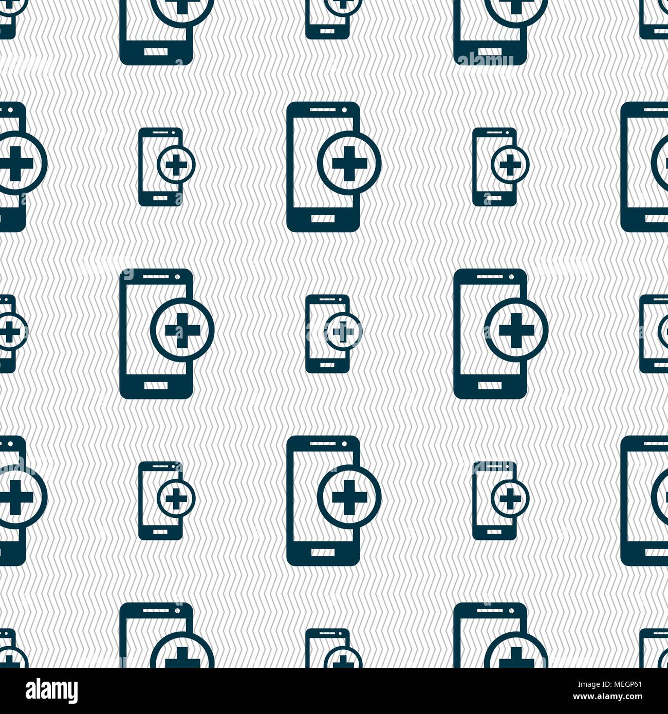 Mobile devices sign icon. with symbol plus. Seamless abstract ...