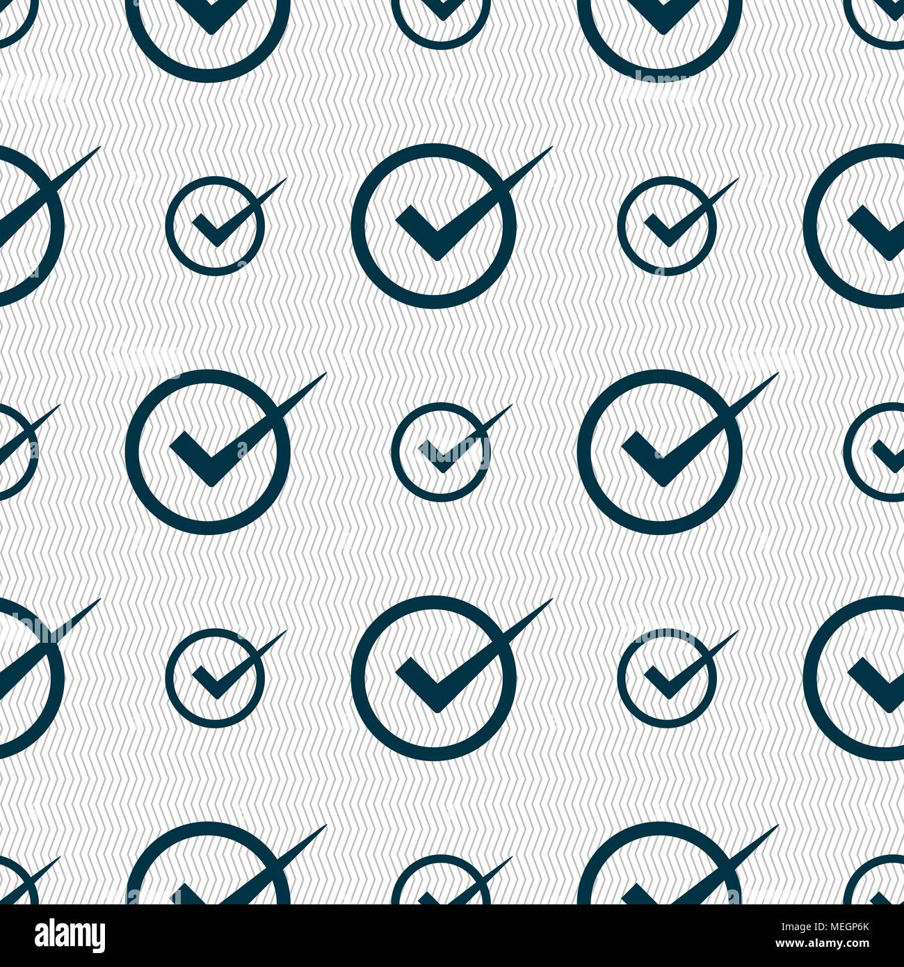 Check mark sign icon. Checkbox button. Seamless abstract background ...