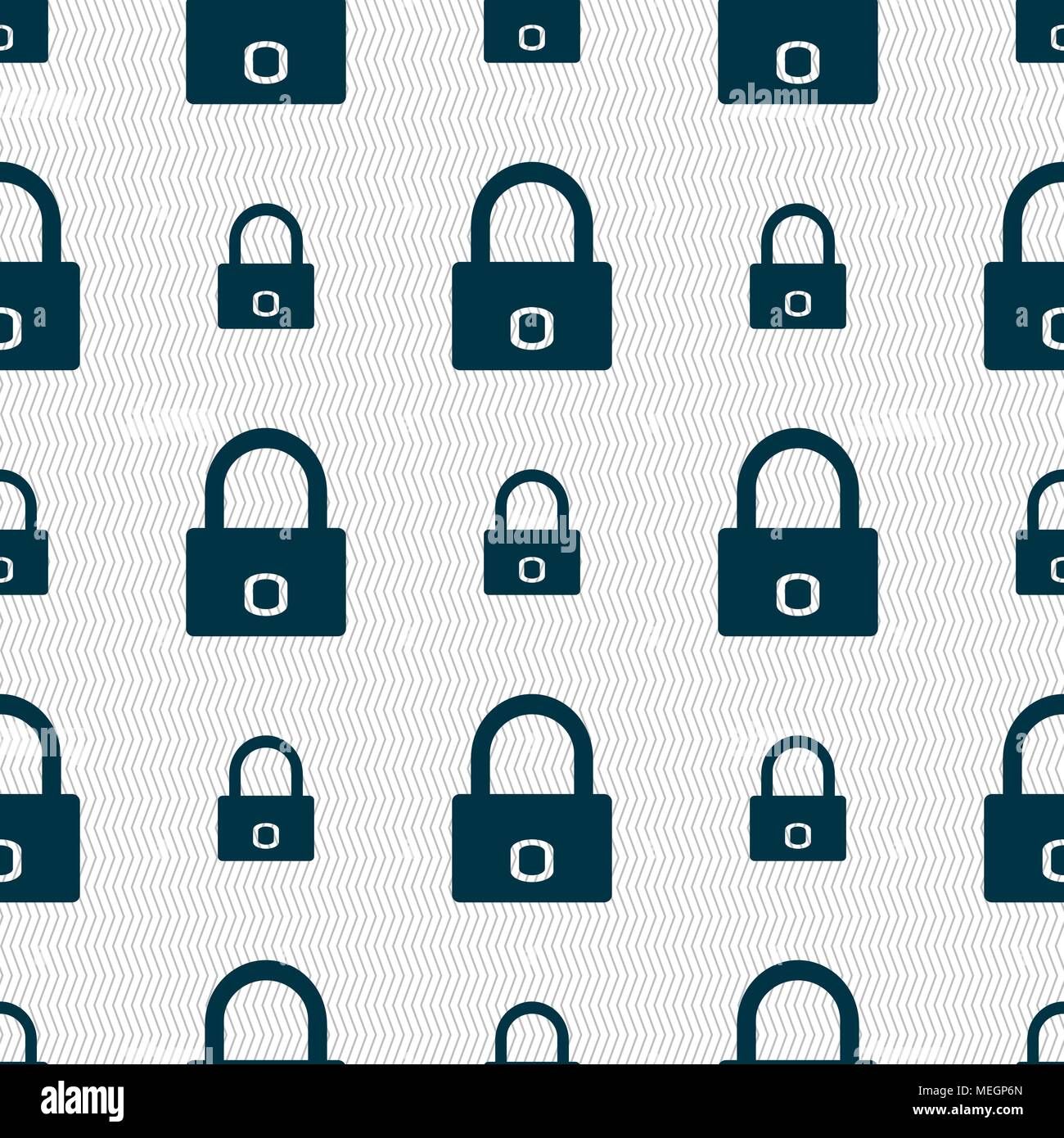 Lock sign icon. Locker symbol. Seamless abstract background with ...