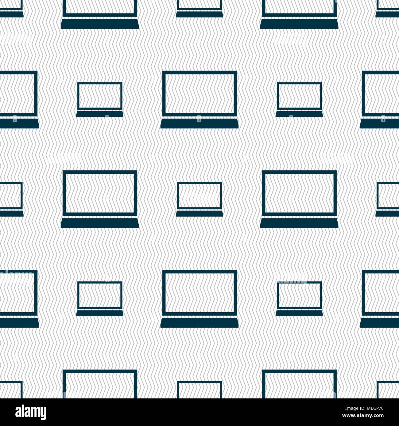 Laptop sign icon. Notebook pc symbol. Seamless abstract background with ...