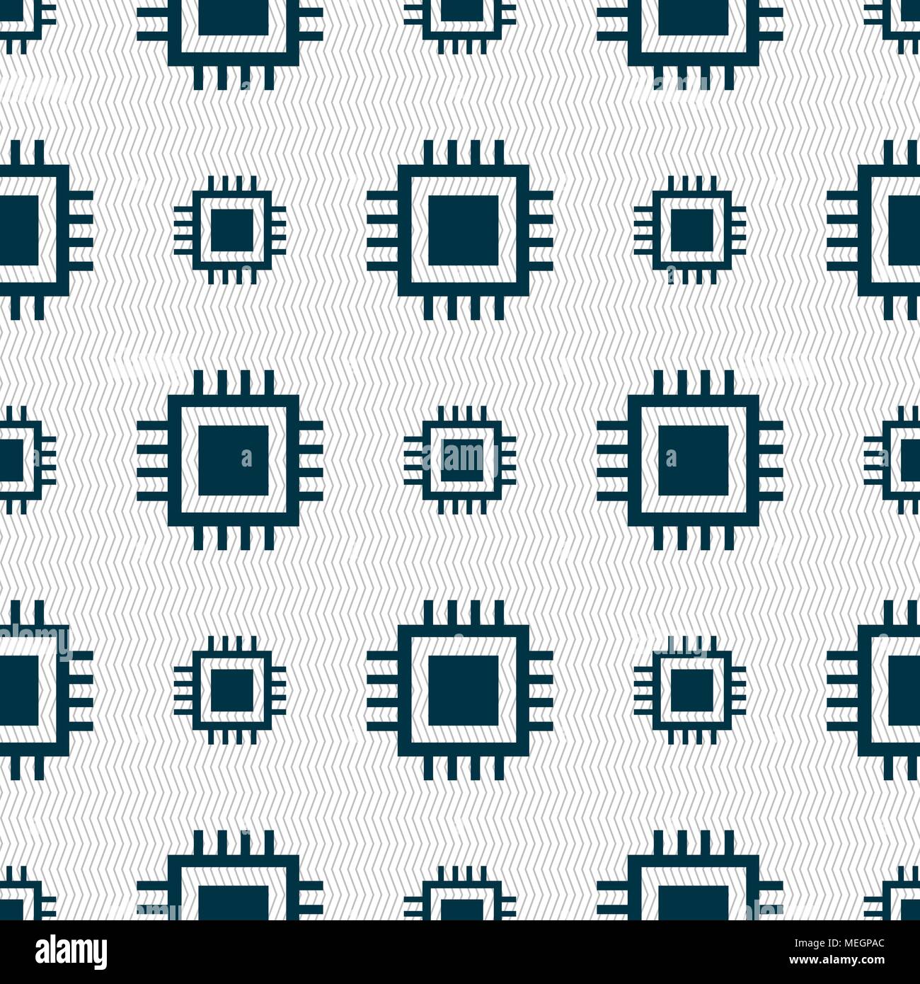 Central Processing Unit Icon. Technology scheme circle symbol. Seamless ...