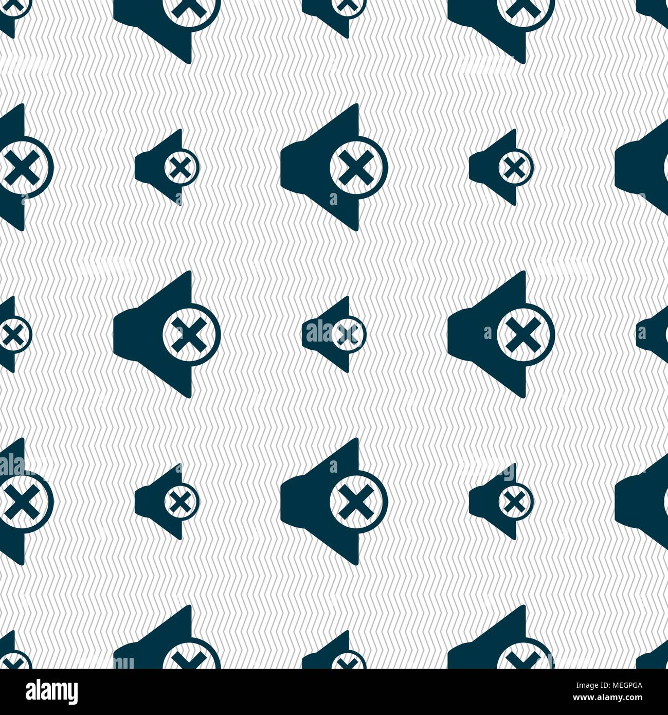 Mute speaker sign icon. Sound symbol.. Seamless abstract background ...