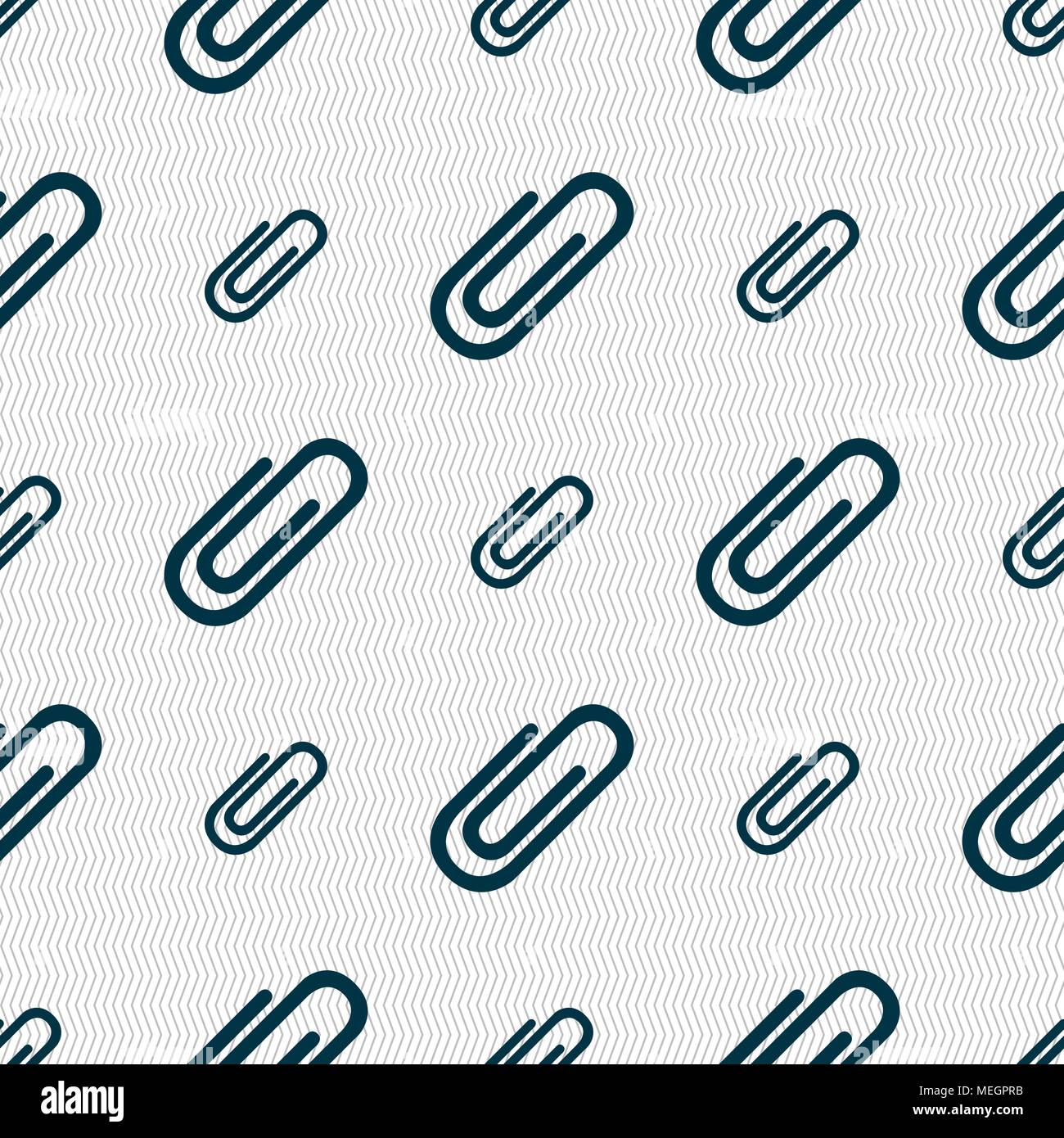 Paper clip sign icon. Clip symbol. Seamless abstract background with ...
