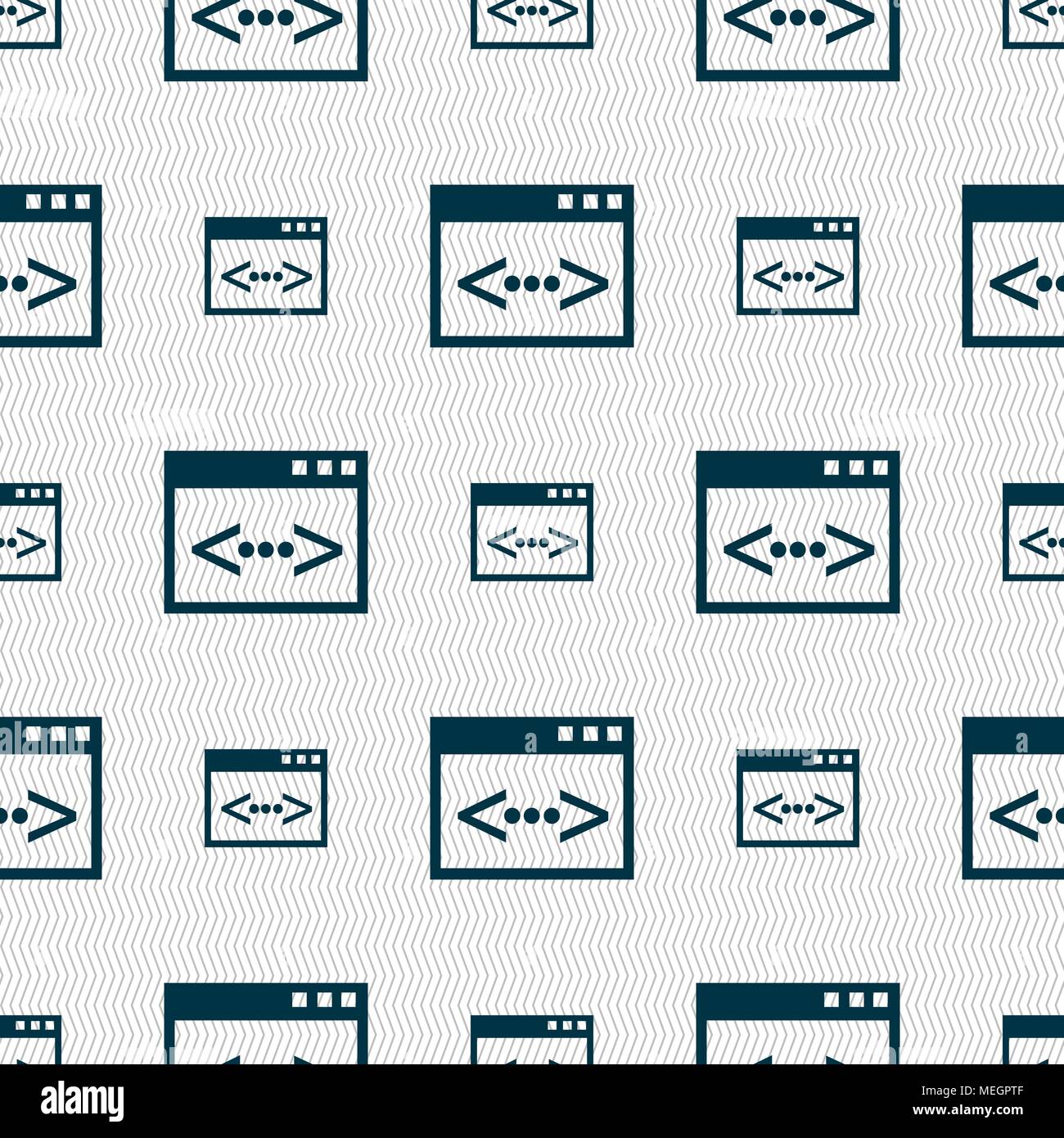 Code sign icon. Programmer symbol. Seamless abstract background with geometric shapes. Vector ...