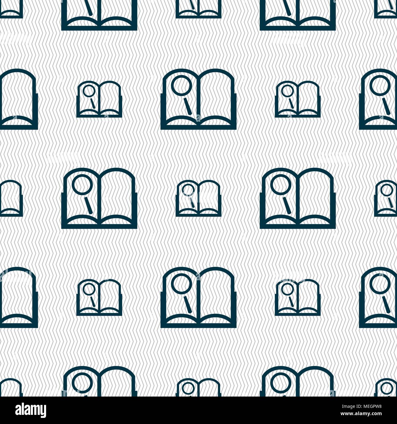 Book sign icon. Open book symbol. Seamless abstract background with ...