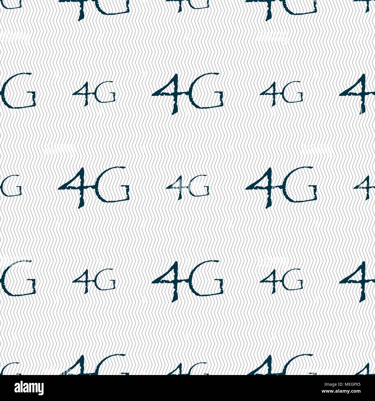4G sign icon. Mobile telecommunications technology symbol. Seamless ...