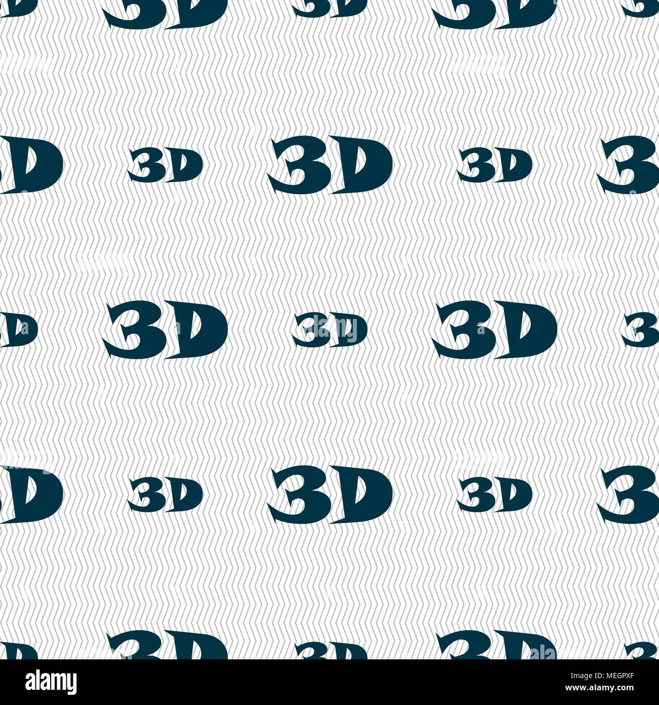 3D sign icon. 3D New technology symbol. Seamless abstract background ...