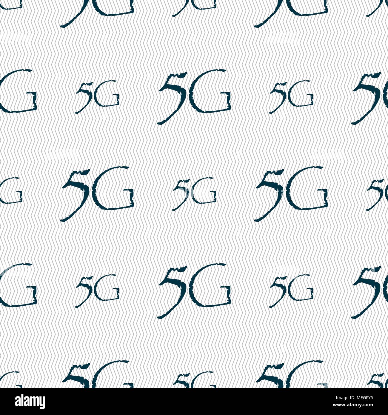 5G sign icon. Mobile telecommunications technology symbol. Seamless ...