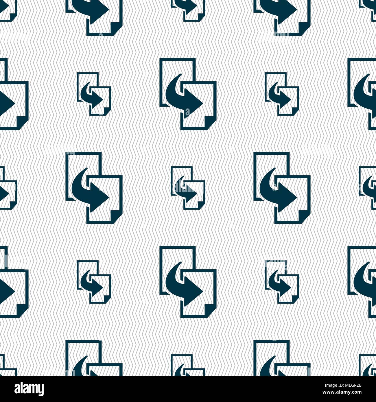 Copy file sign icon. Duplicate document symbol. Seamless abstract background with geometric ...