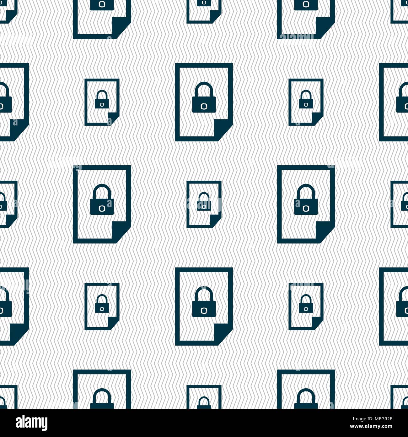 File locked icon sign. Seamless abstract background with geometric ...