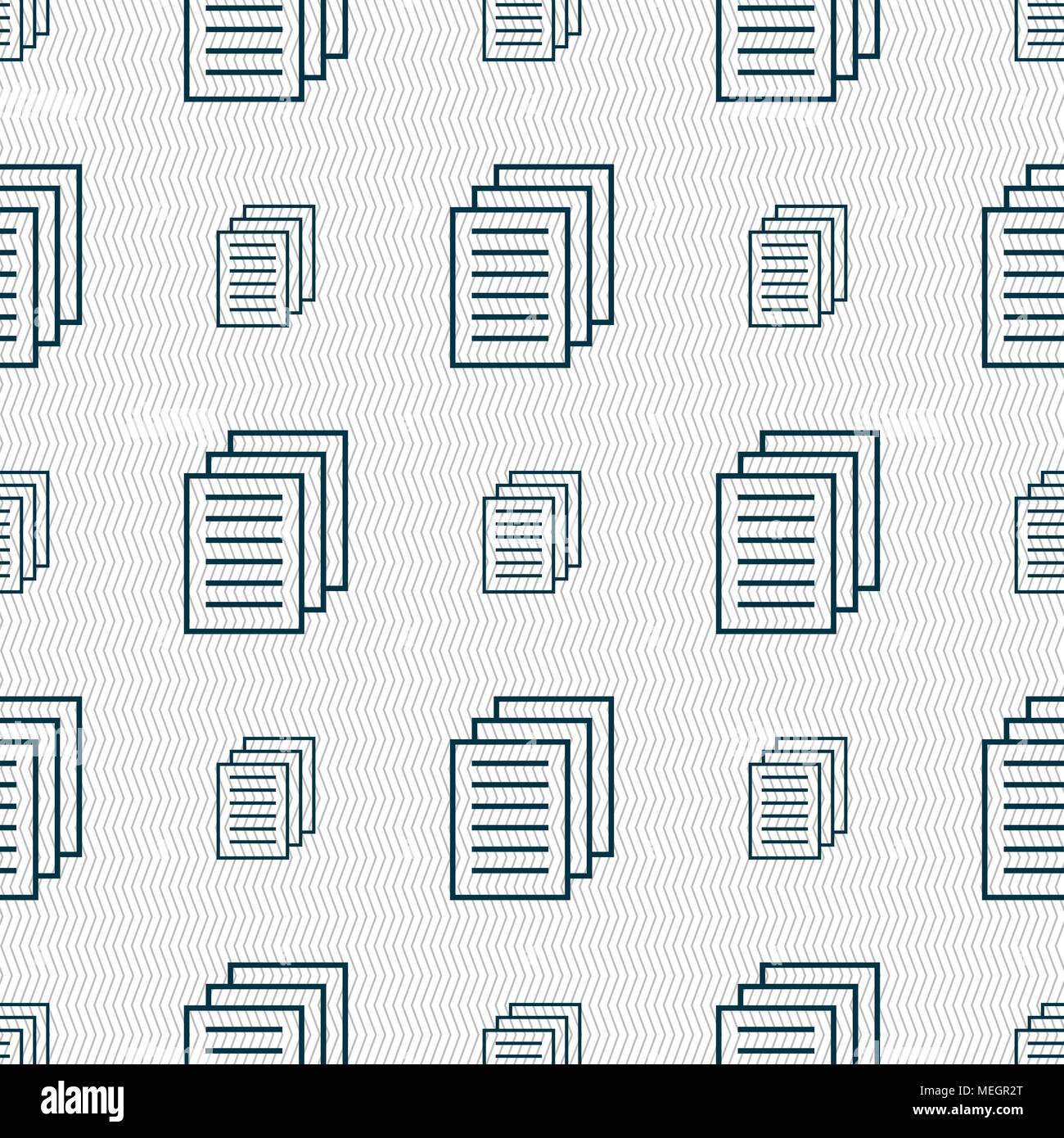 Copy File Sign Icon Duplicate Document Symbol Seamless Abstract Background With Geometric