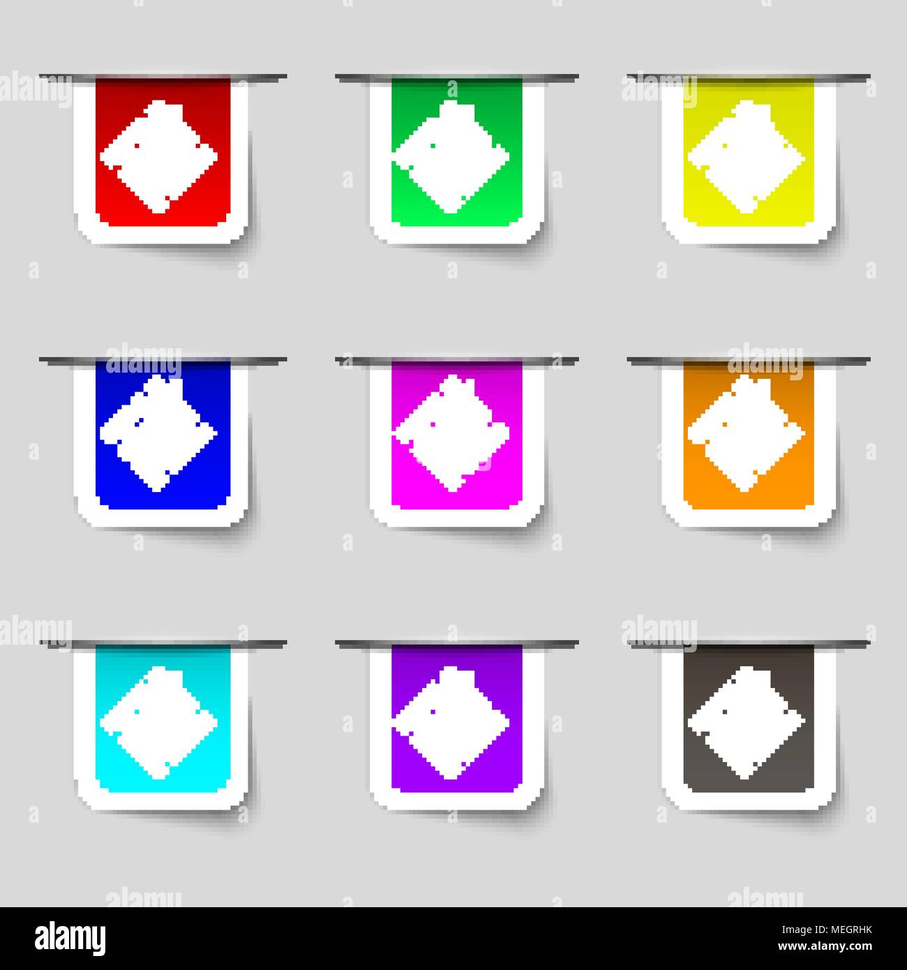 Puzzle piece icon sign. Set of multicolored modern labels for your ...