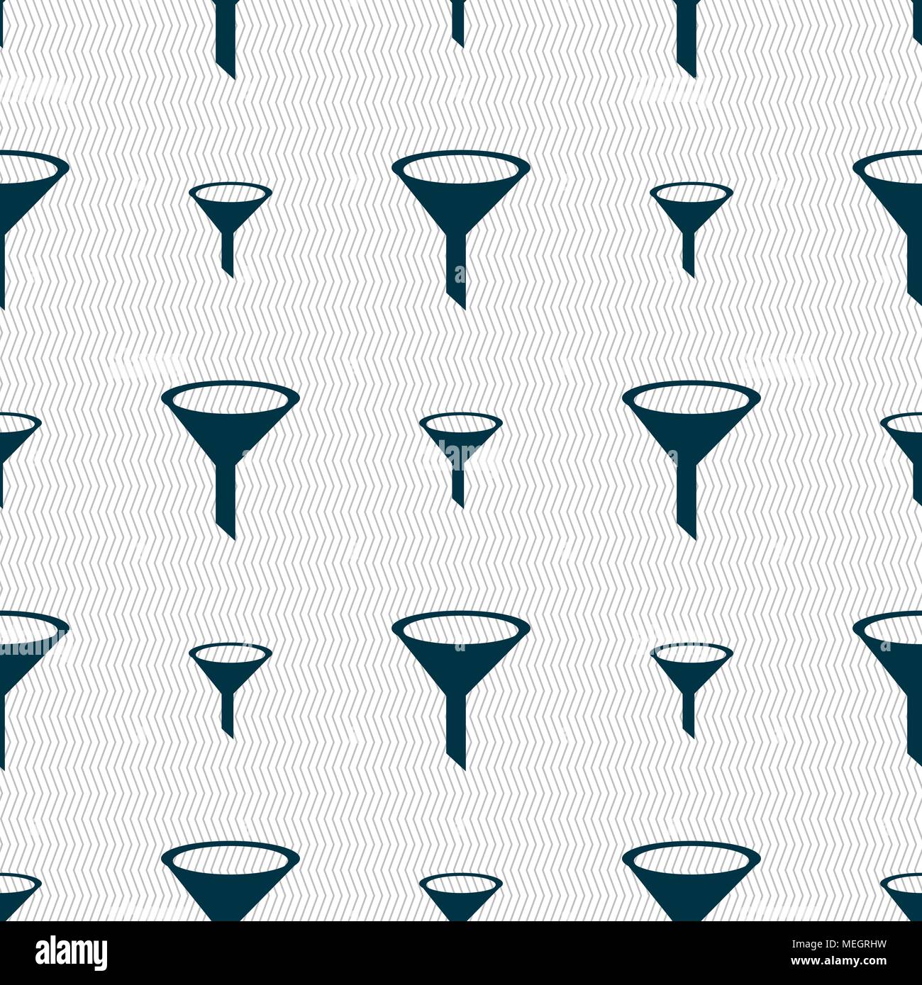 Funnel icon sign. Seamless abstract background with geometric shapes ...