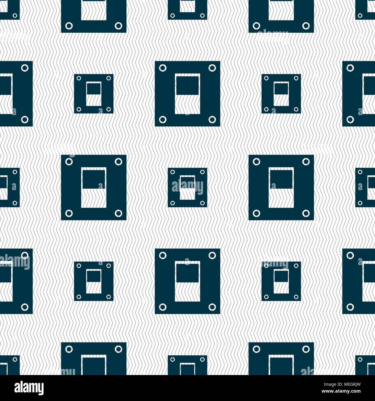Power switch icon sign. Seamless abstract background with geometric ...