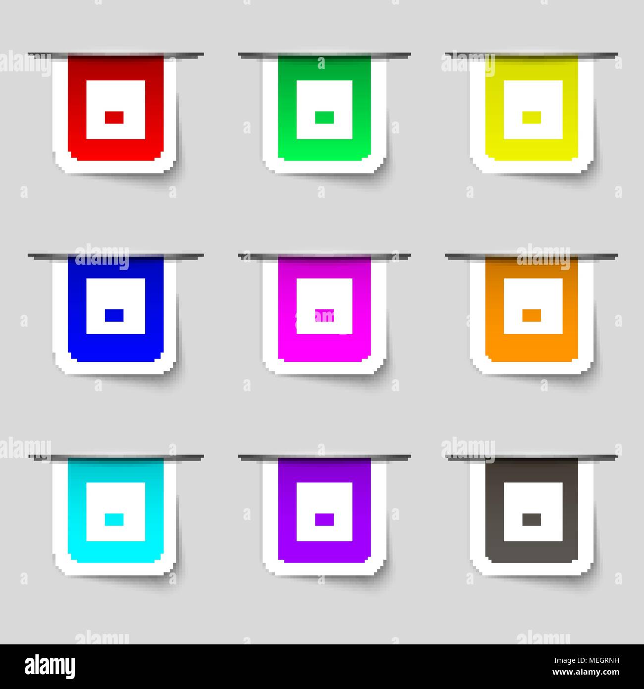 Power switch icon sign. Set of multicolored modern labels for your ...