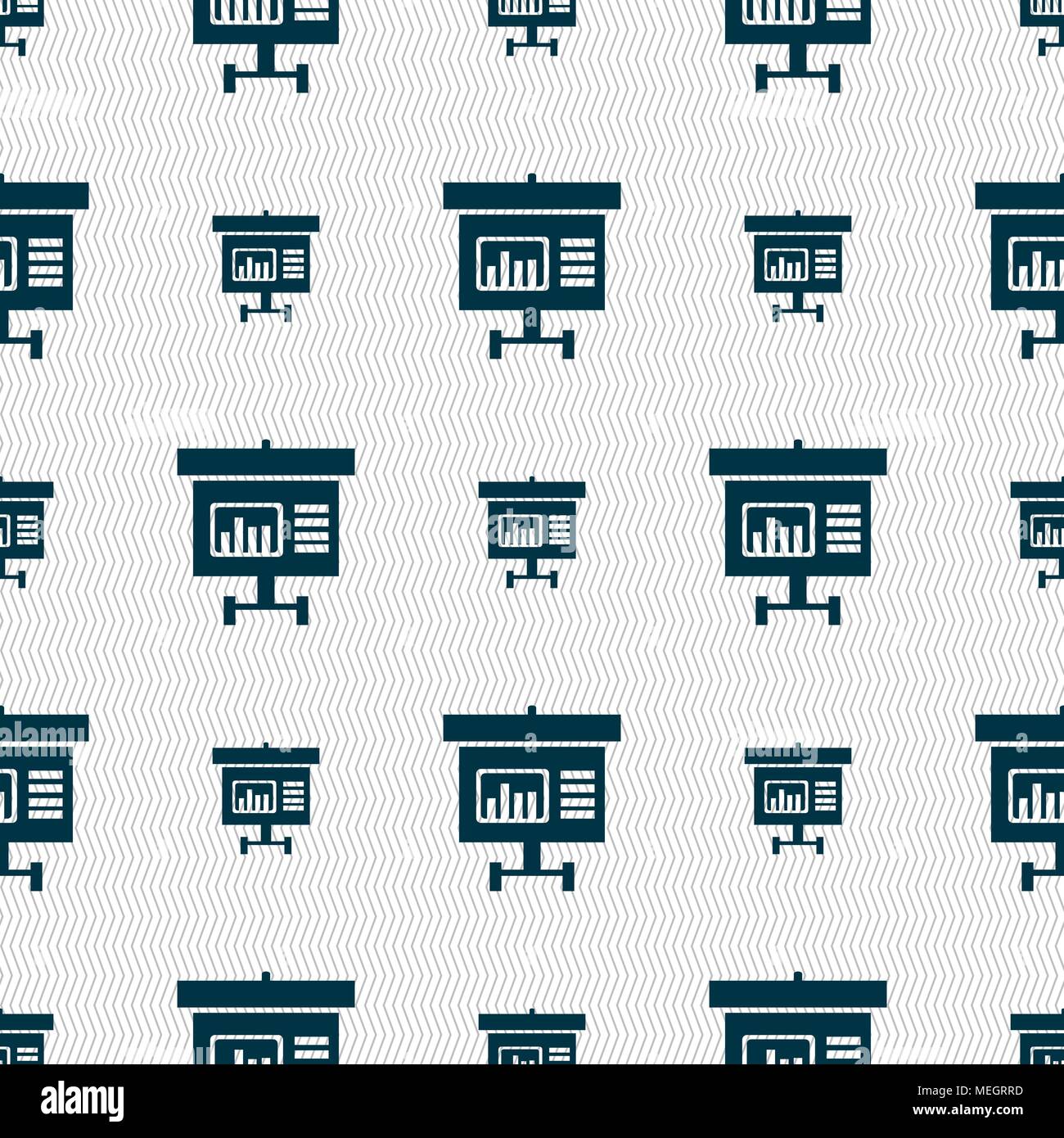 Graph icon sign. Seamless abstract background with geometric shapes ...