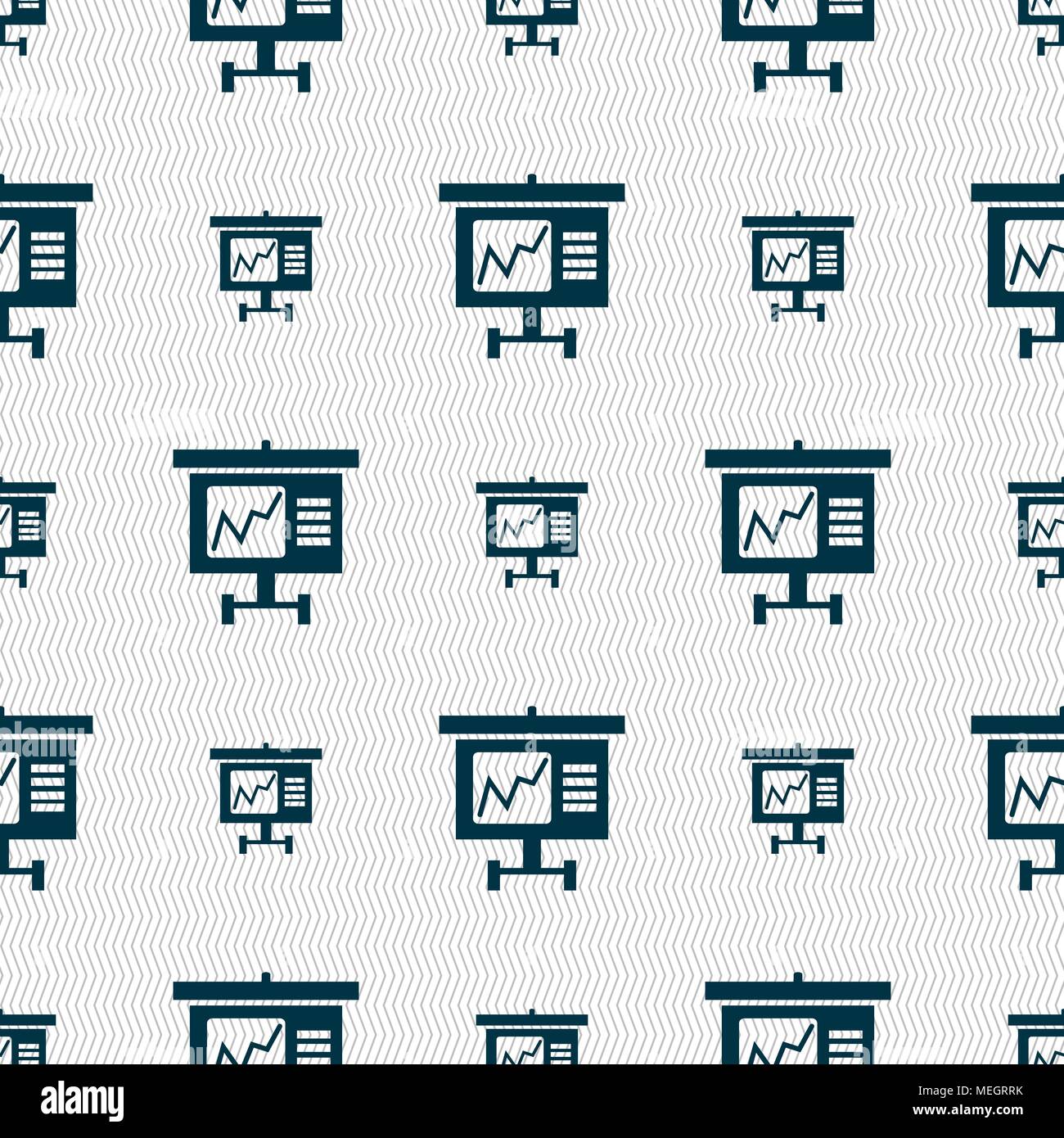 Graph icon sign. Seamless abstract background with geometric shapes ...