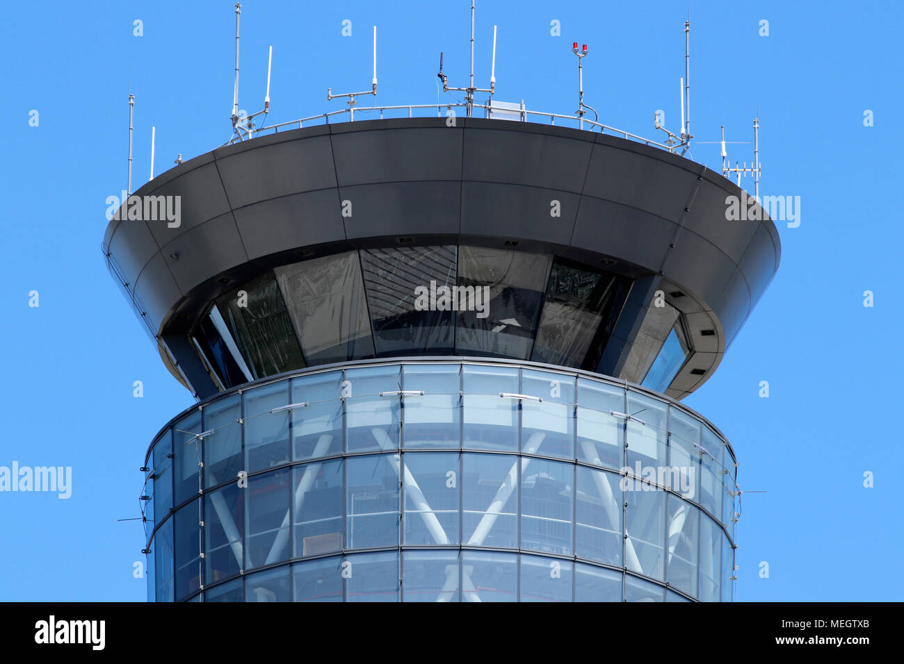 Dayton - Circa April 2018: The Air Traffic Control Tower at Dayton ...