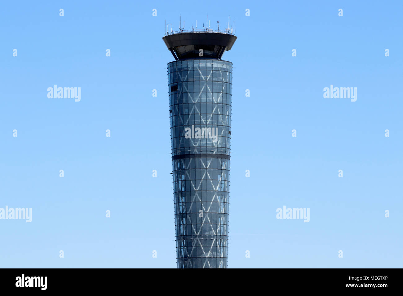 Dayton - Circa April 2018: The Air Traffic Control Tower at Dayton ...