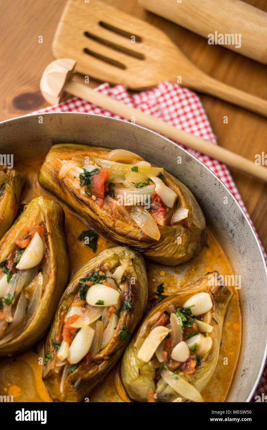 imam bayildi / Turkish traditional eggplant aubergine food Stock Photo ...