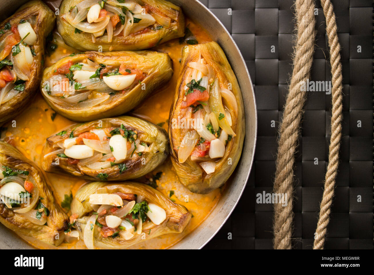 imam bayildi / Turkish traditional eggplant aubergine food Stock Photo ...