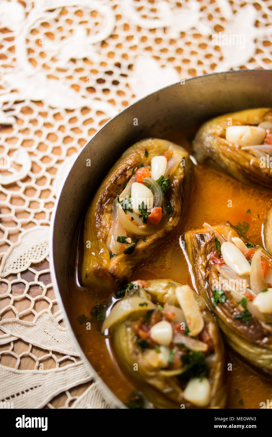imam bayildi / Turkish traditional eggplant aubergine food Stock Photo ...