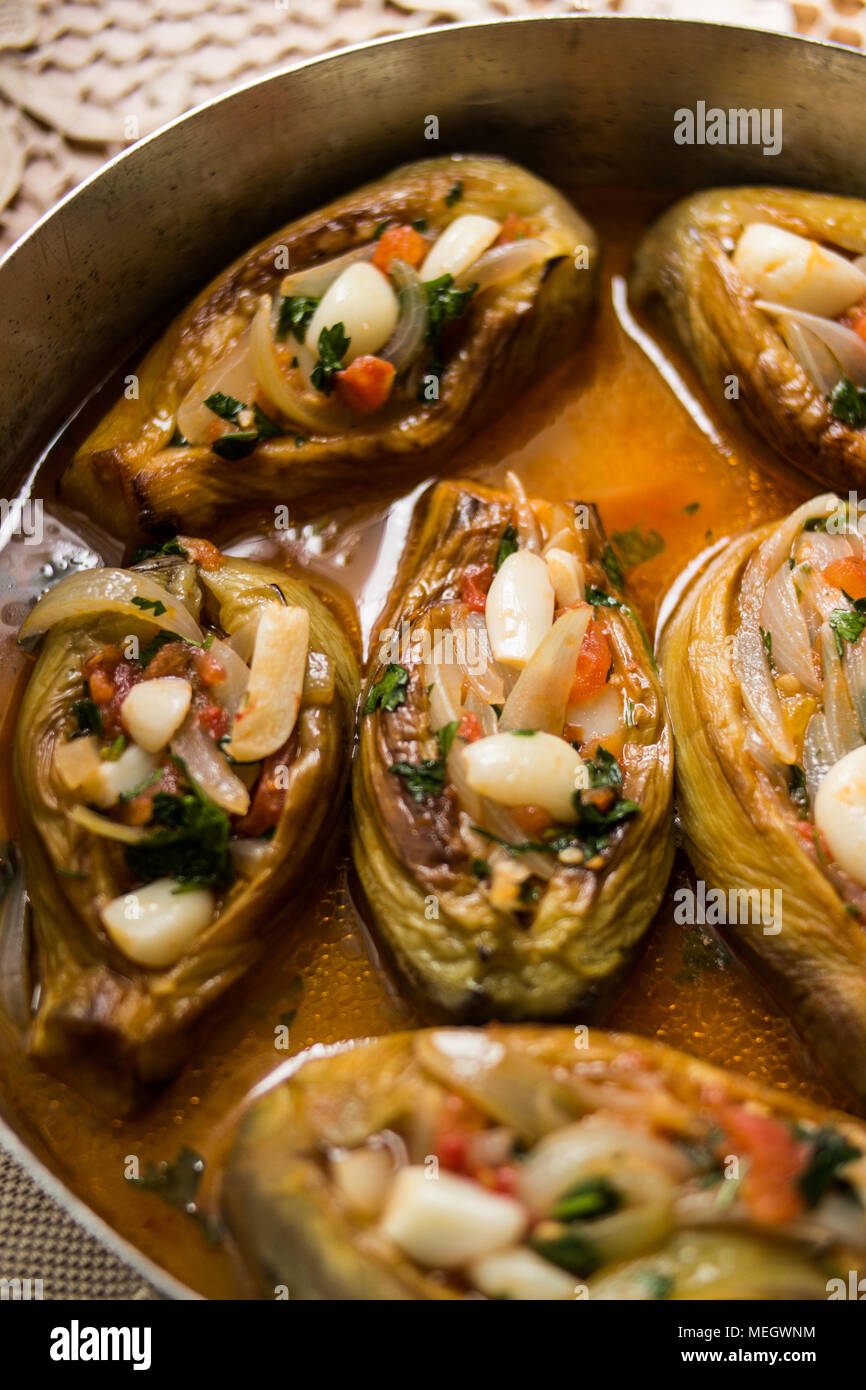 imam bayildi / Turkish traditional eggplant aubergine food Stock Photo ...