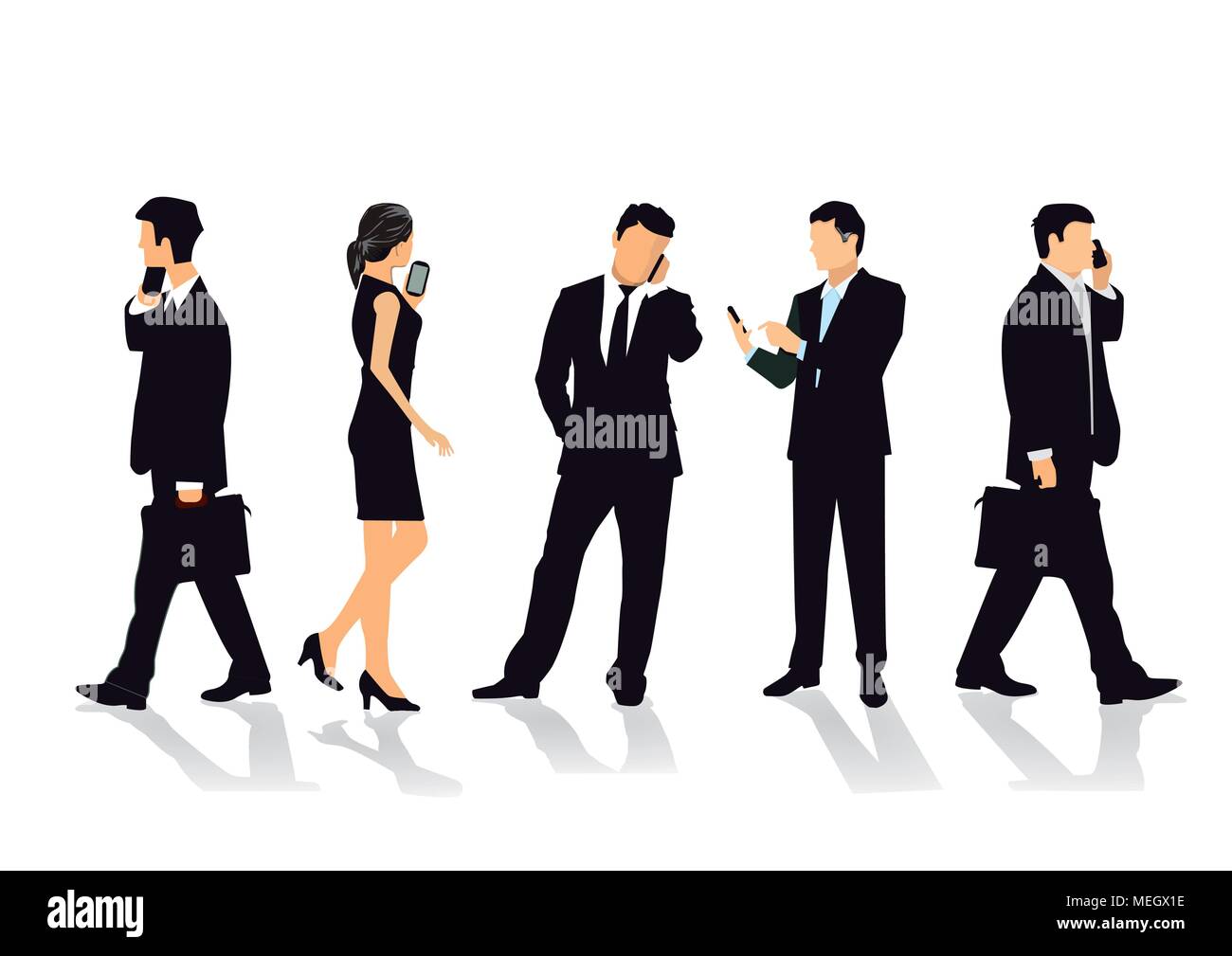 Group of people with mobile phone Stock Vector Image & Art - Alamy