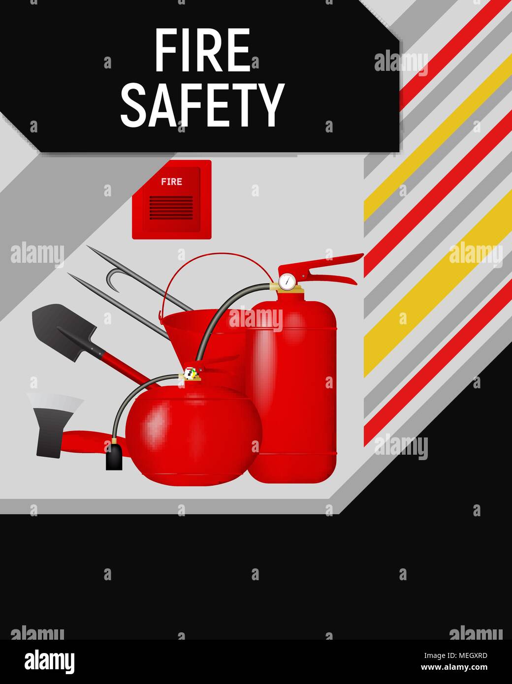 Fire safety concept flyer template Stock Vector Image & Art - Alamy