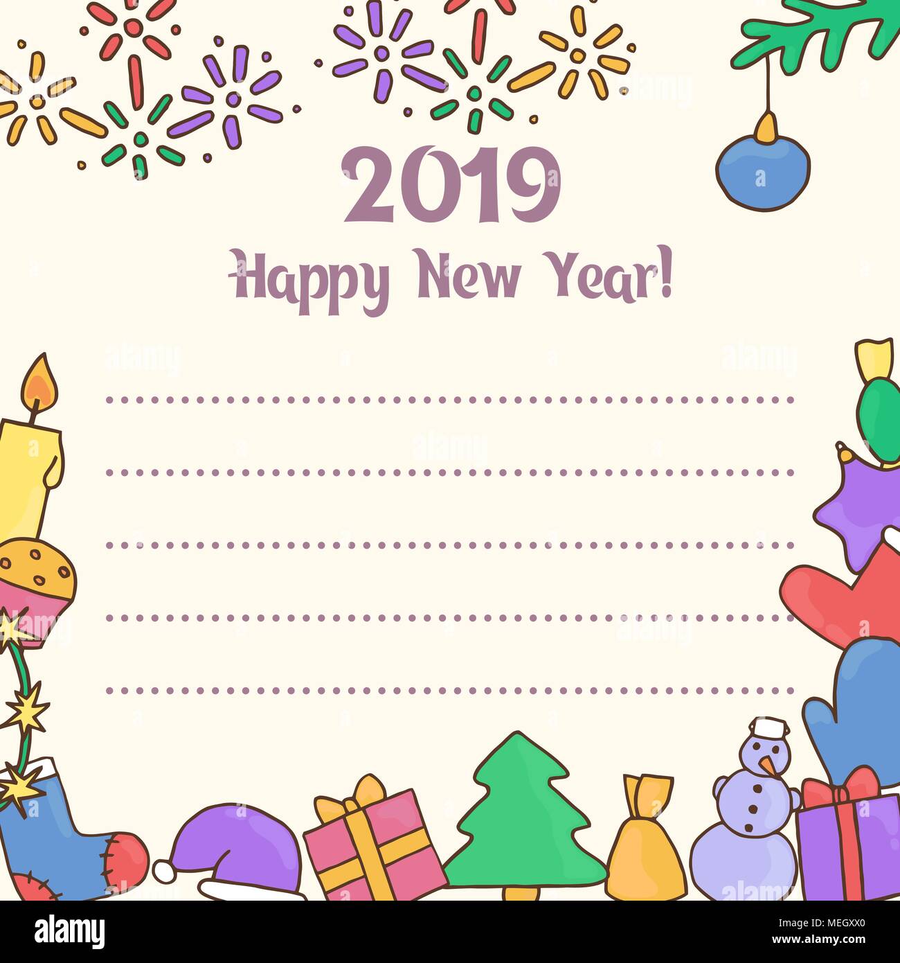 New year 2019 gift Stock Vector Images - Alamy