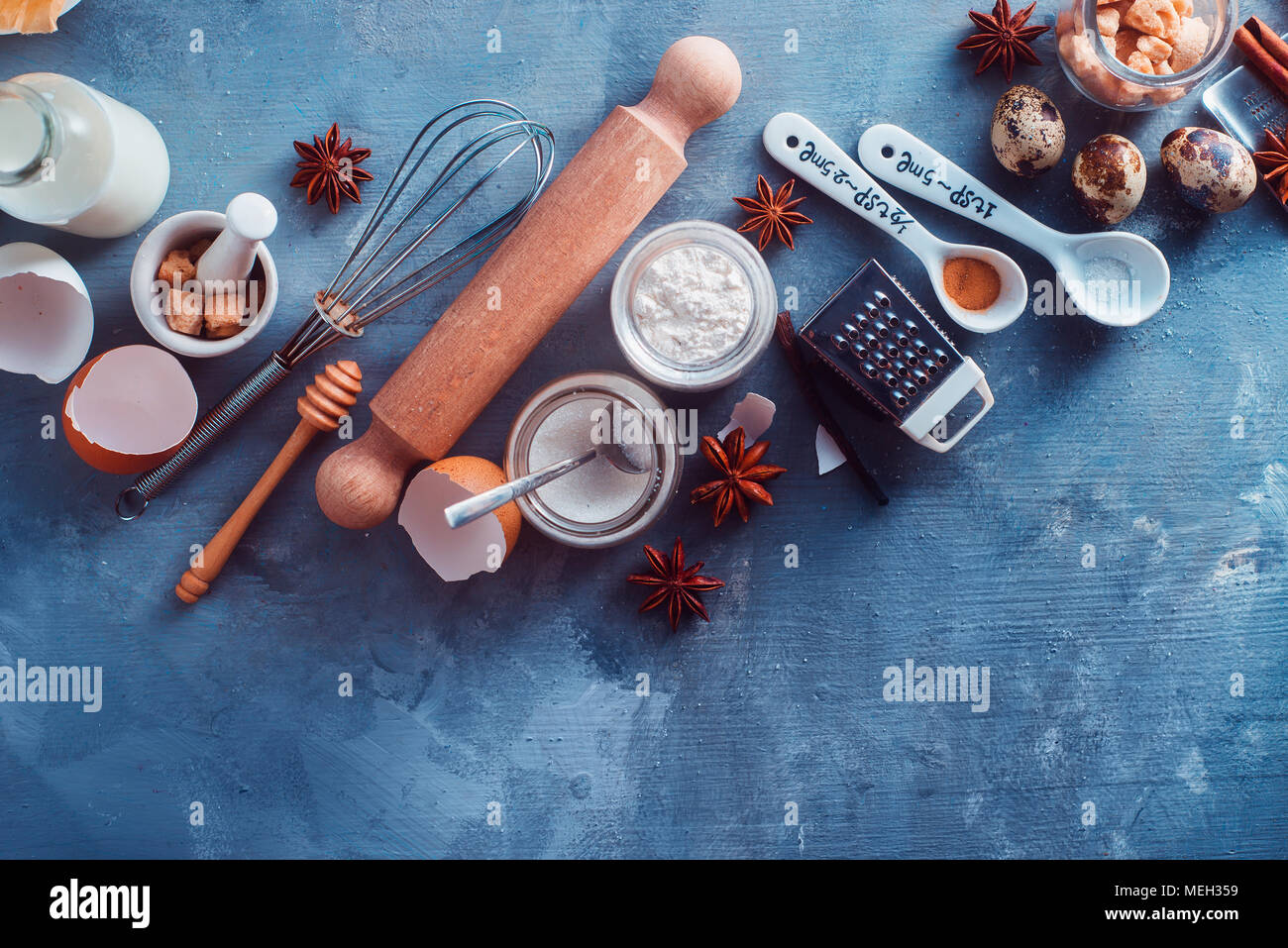 Flat lay baking ingredients hi-res stock photography and images - Alamy