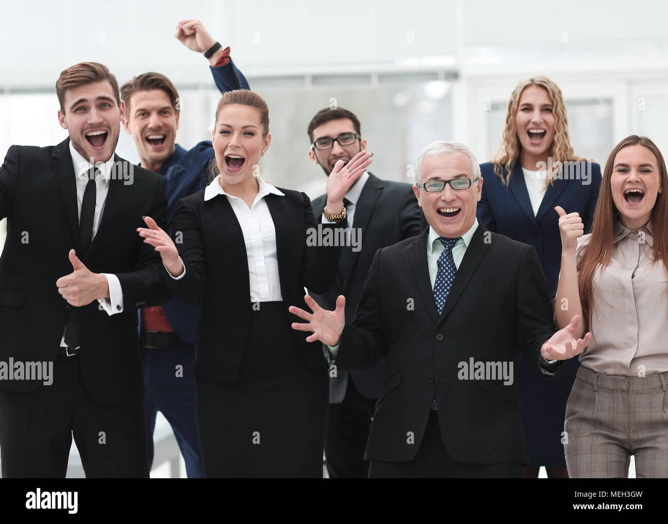 closeup portrait of a leading business team Stock Photo - Alamy