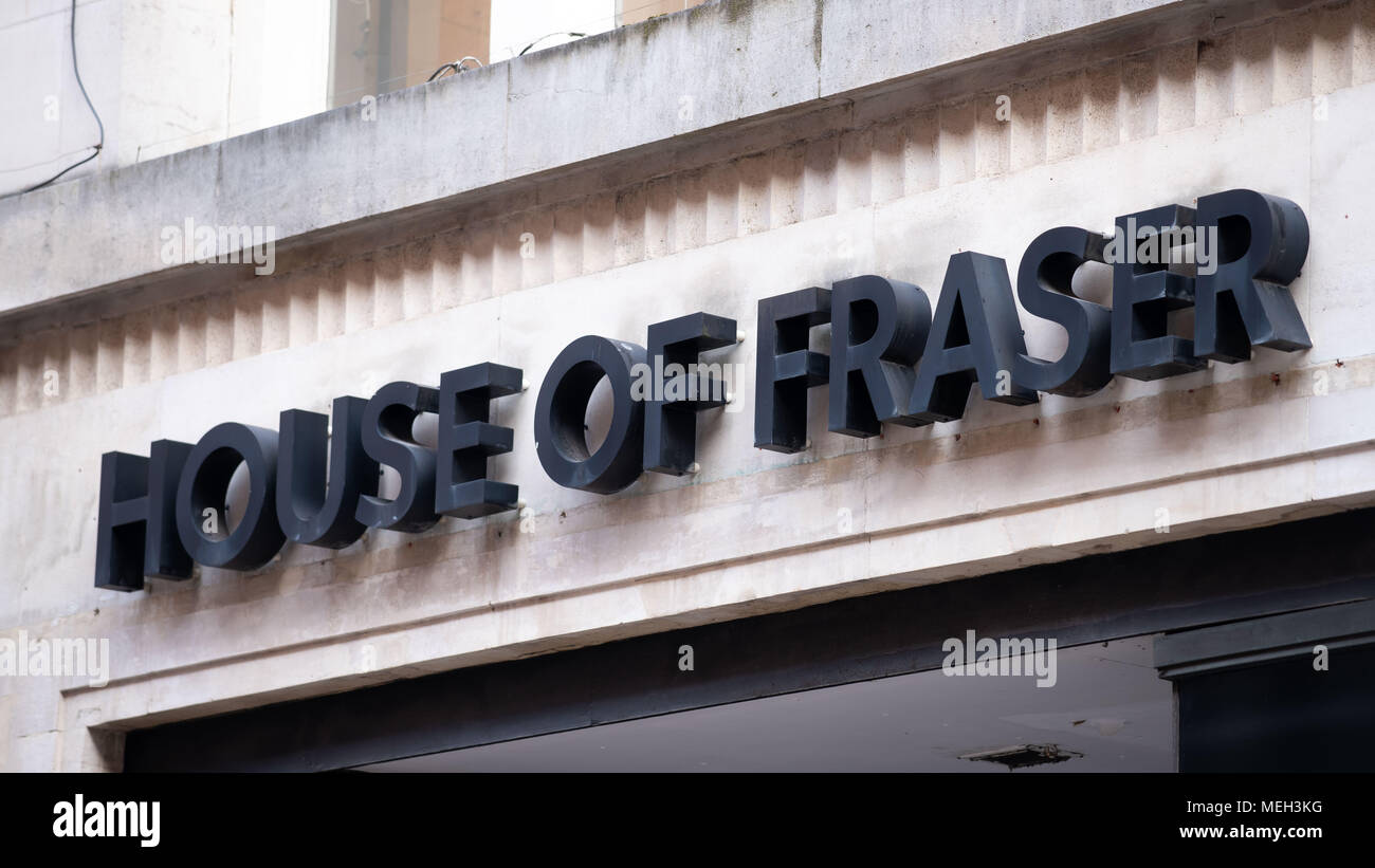 House of fraser building sign hi-res stock photography and images - Alamy