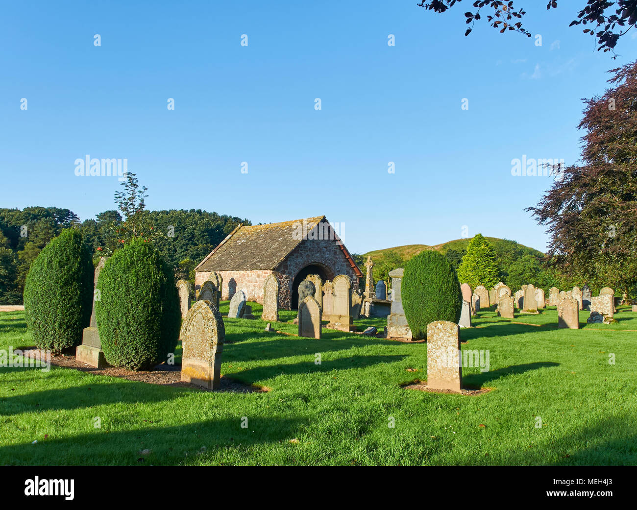 Rows of Old Gravestones and the Lindsay Burial Aisle at Edzell Old ...