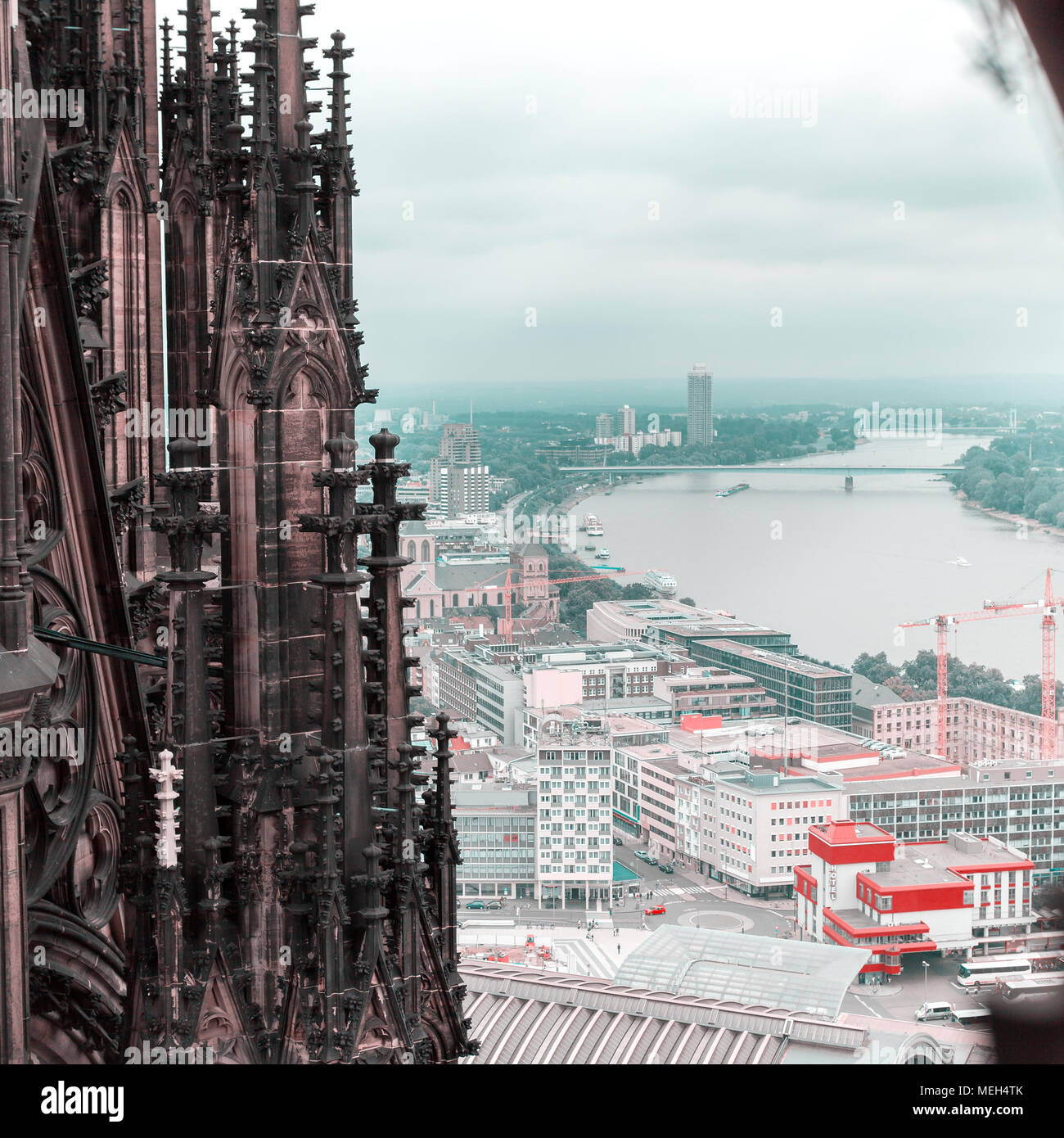Aerial view of Cologne from the Dom Cathedral Stock Photo - Alamy