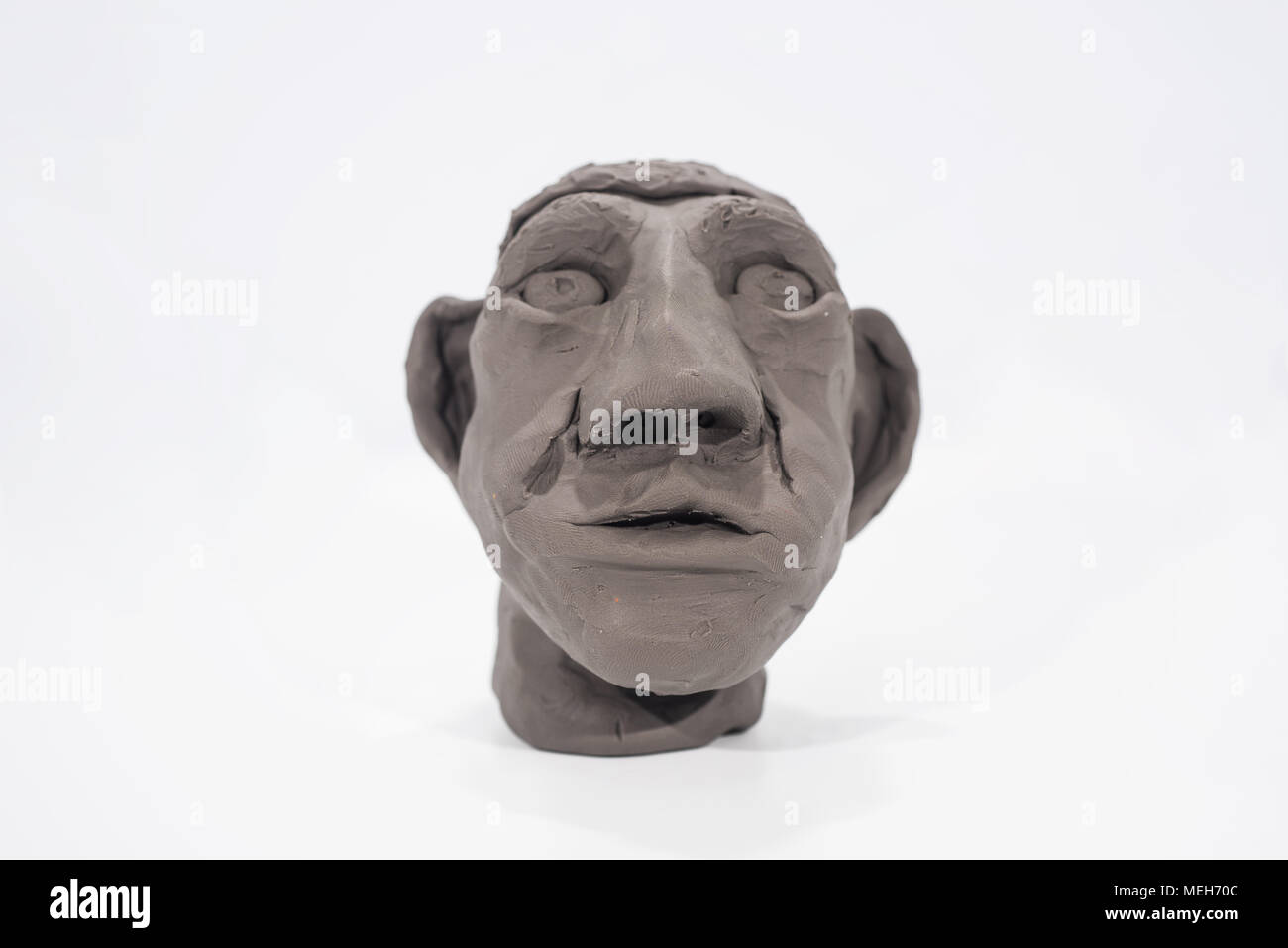 Human face made from Play Clay. Isolated on white background Stock ...
