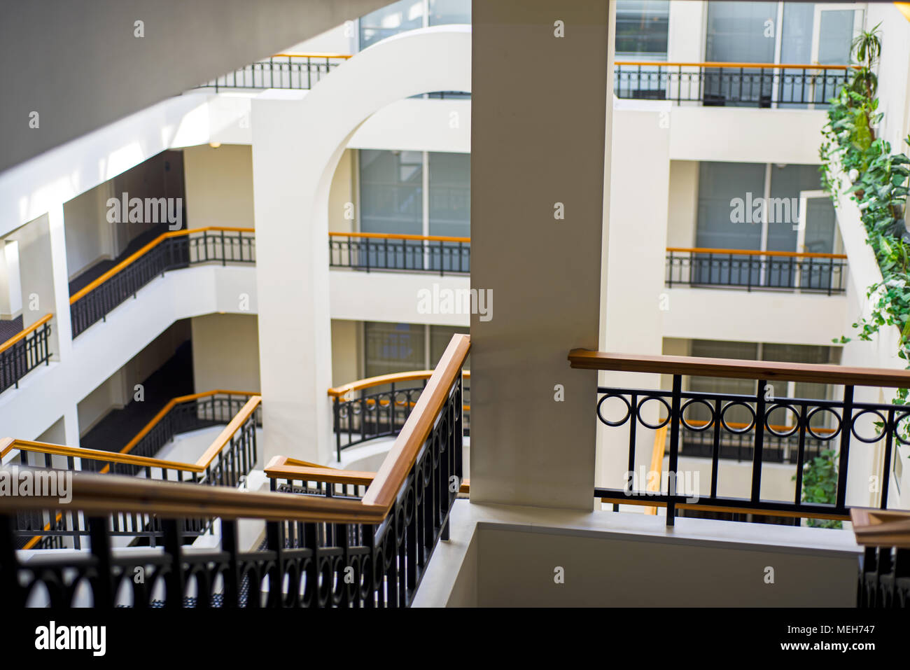Staircase inside a multi-storey building. Abstract photo Stock Photo ...