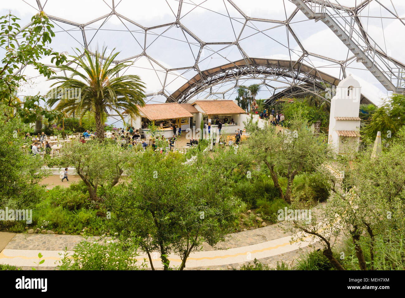 The Eden Project Mediterranean biome a popular visitor attraction built ...