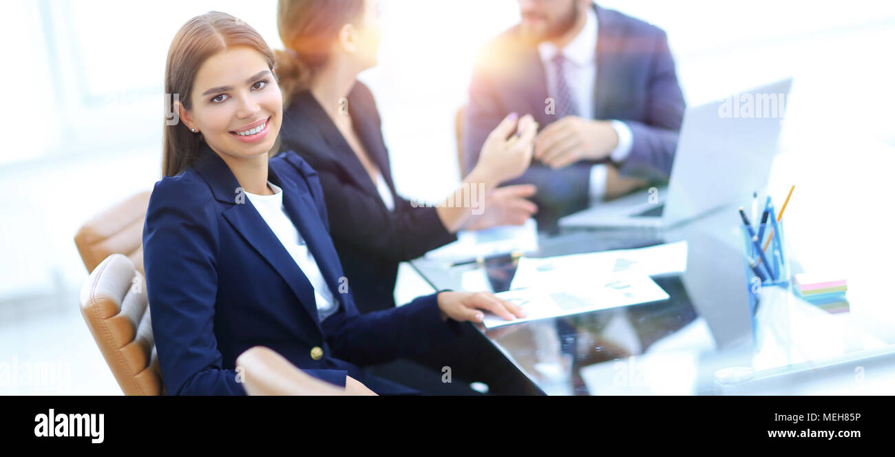closeup.employees in the office Stock Photo - Alamy