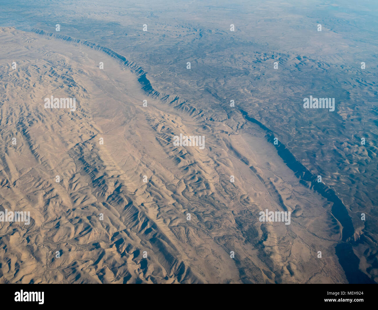 Aerial View of Mountain Formations with Light from the Right Side Stock ...