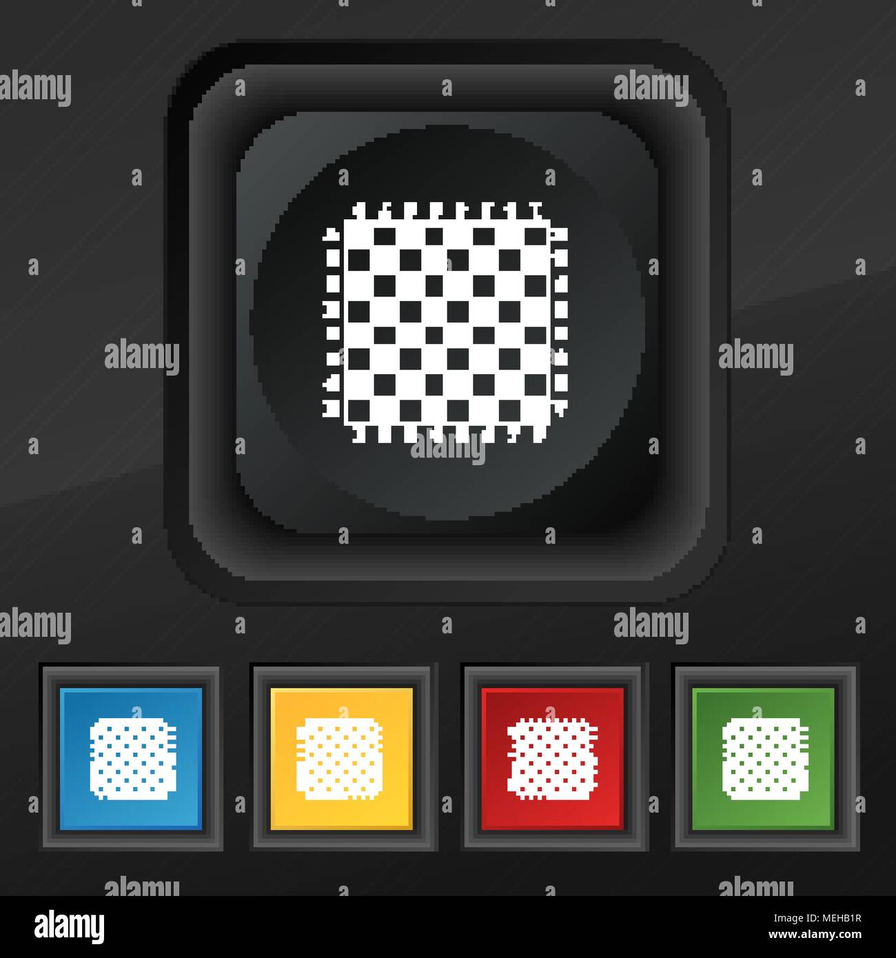 Modern Chess board icon symbol. Set of five colorful, stylish buttons ...