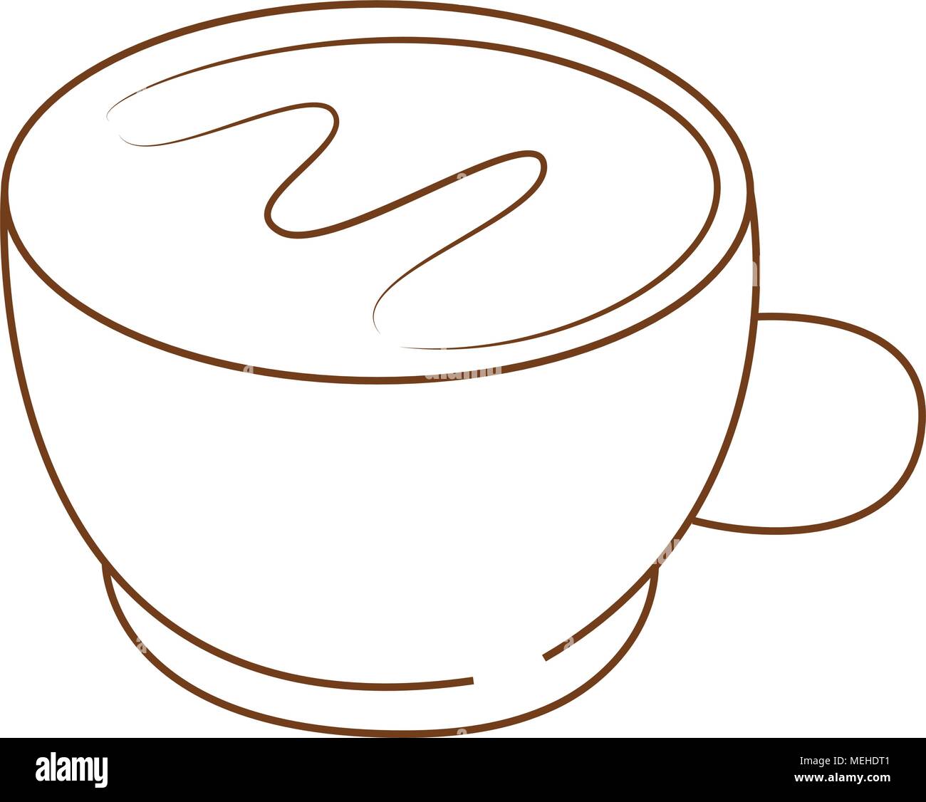 abstract delicious outline coffee symbol on a white background Stock ...