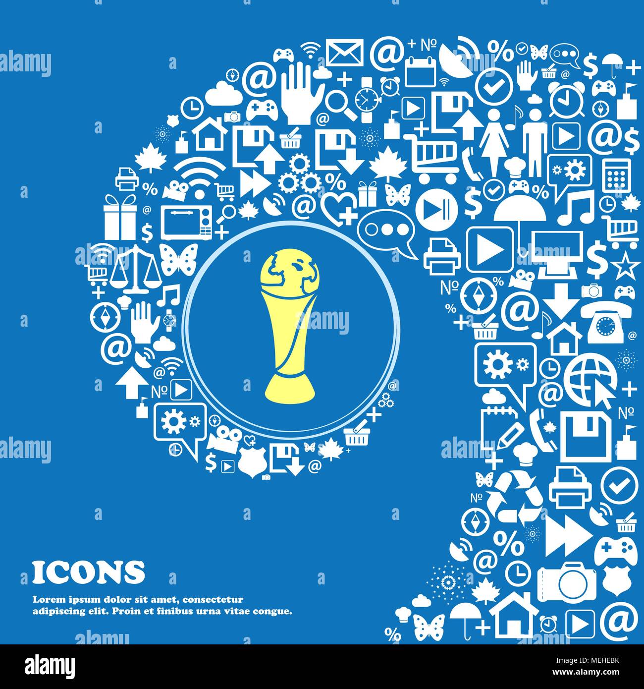 World cup sign icon . Nice set of beautiful icons twisted spiral into ...