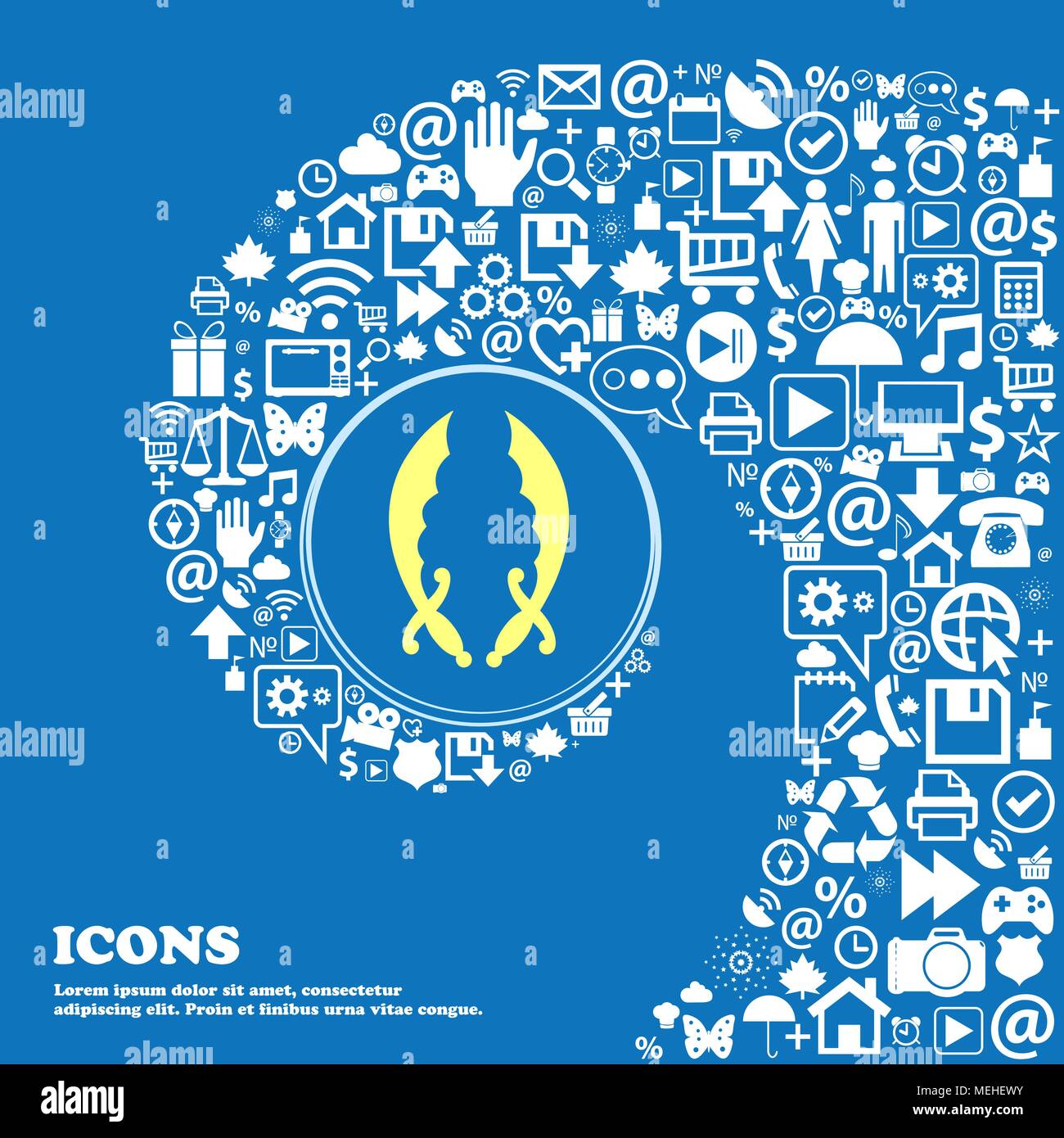 Saber symbols. Nice set of beautiful icons twisted spiral into the ...