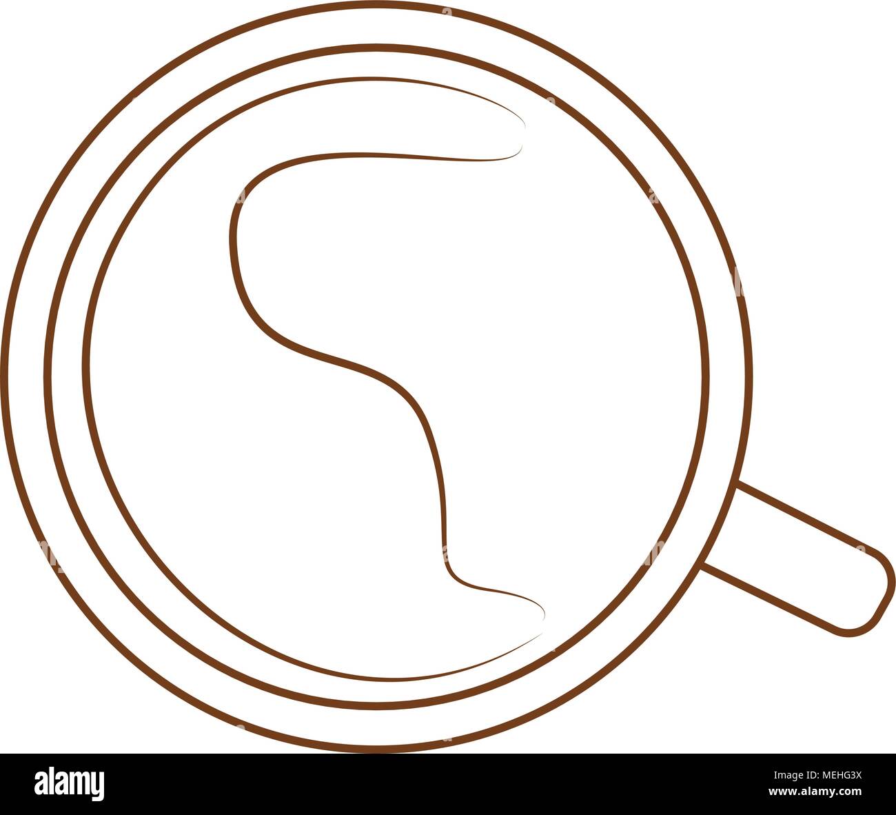 abstract delicious outline coffee symbol on a white background Stock ...